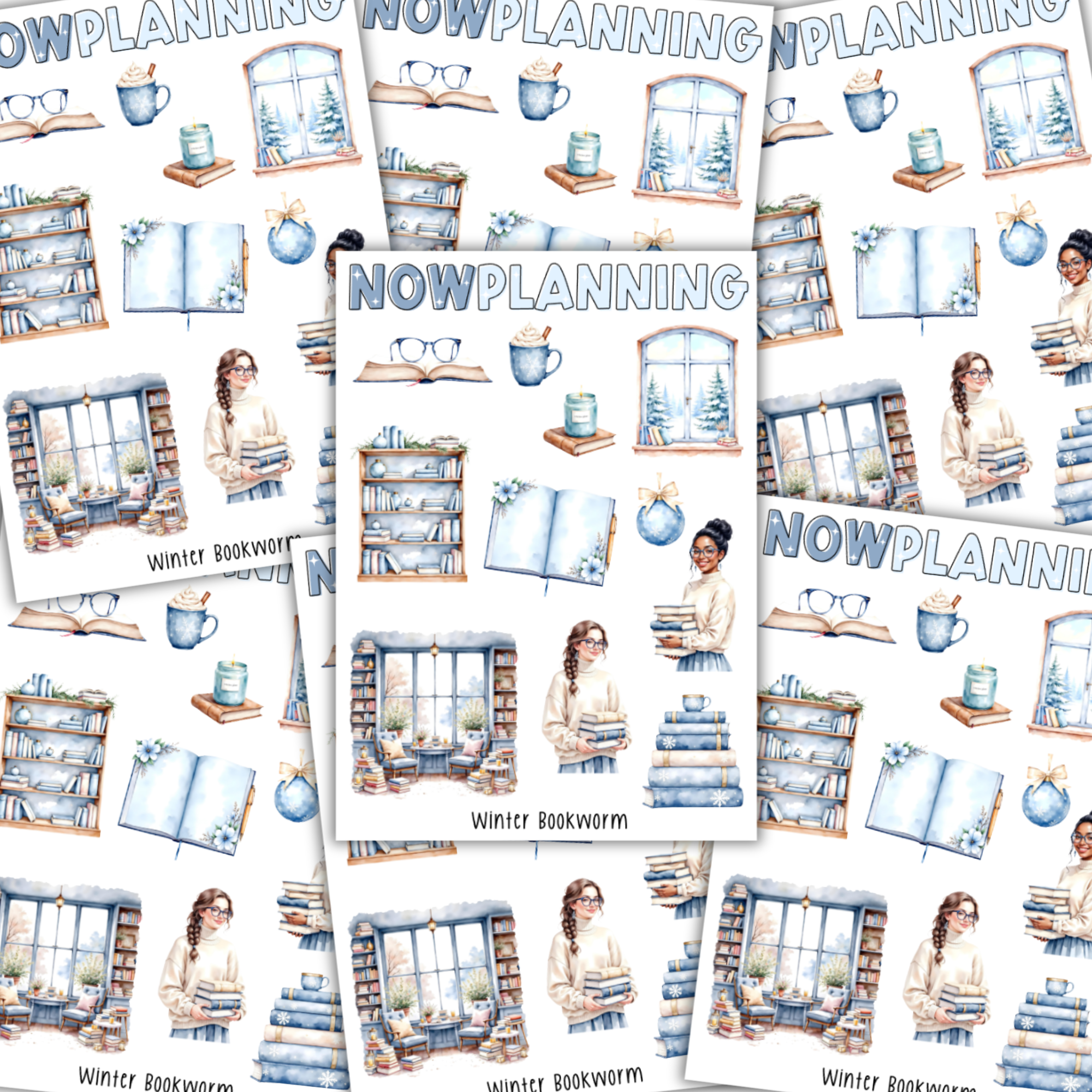 Winter Bookworm Sticker Sheet | Journal Stickers, Planner Stickers, Sc ...
