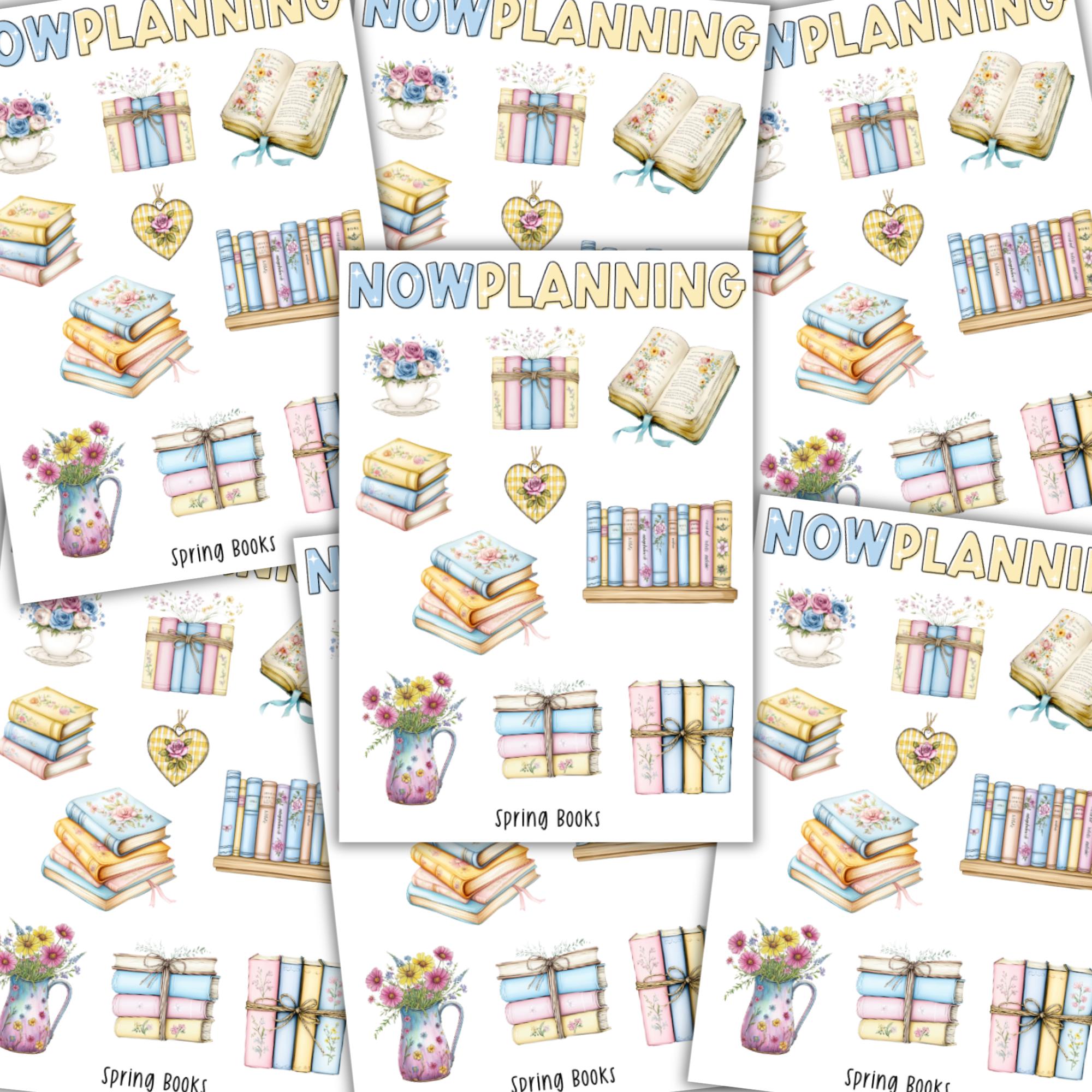 Spring Books Sticker Sheet | Spring Stickers | Journal Stickers, Plann ...